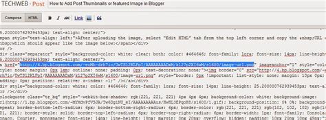 how to add post thumbnails or featured image in blogger techweb24