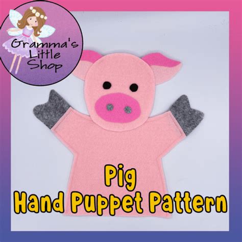 Pig Hand Puppet Pattern Pdf Pattern For Hand Puppet Puppet Sewing