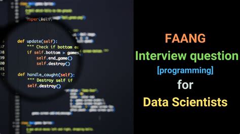 Faang Interview Question Programming For Data Science And Ml Roles