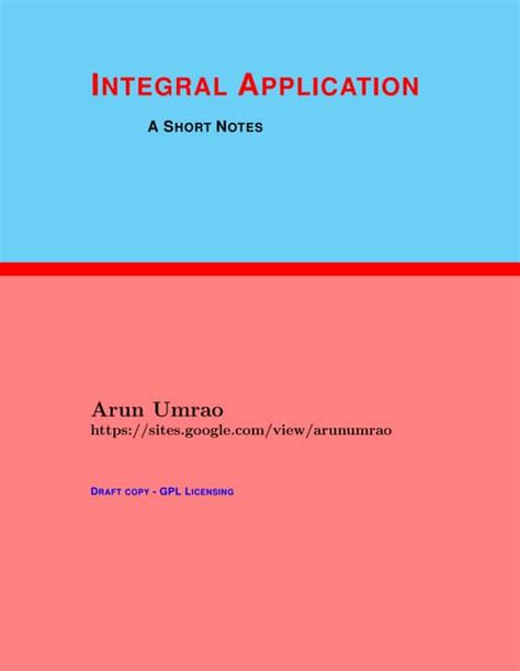 Principle Of Integral Applications Integral Calculus By Arun Umrao