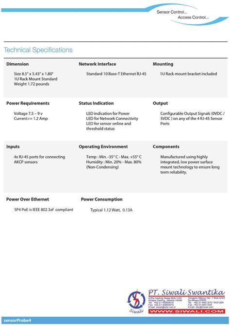 Brosur Akcp Sensor Probe4 Pdf