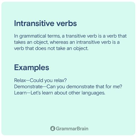 Understanding The Intransitive Verb Vs Transitive With Examples GrammarBrain