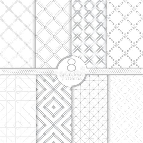 Set Of Eight Seamless Patterns Stock Vector Illustration Of Hipster Rhombus 93601996