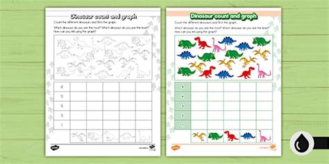 Dinosaur Count And Graph Twinkl