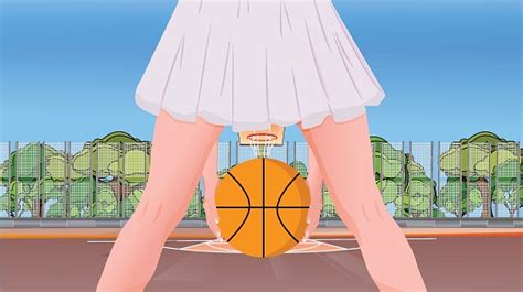 플레이할 준비가 되셨나요 벡터 일러스트 레이 션 자른 클로즈업 뒷모습 후프 앞 야외 코트에서 길거리 농구 경기를 하는 동안 다리