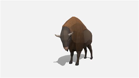 Low Poly Ancient Bison Bison Antiquus Download Free 3d Model By