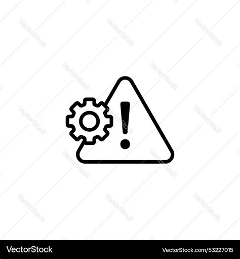 System Error Icon Settechnical Failure Warning Vector Image