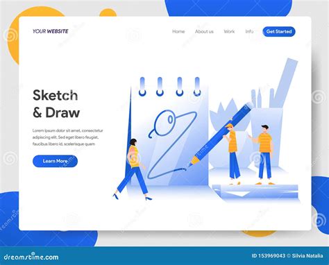 Landing Page Template Of Sketching And Drawing On Paper Illustration