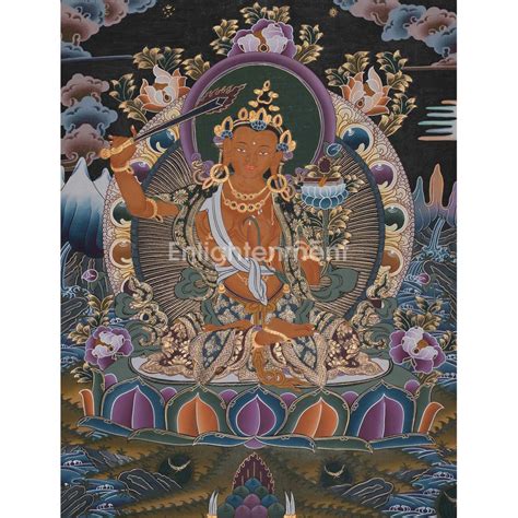 Traditional Manjushri Painting Buddha Of Wisdom Tibetan Deity Of