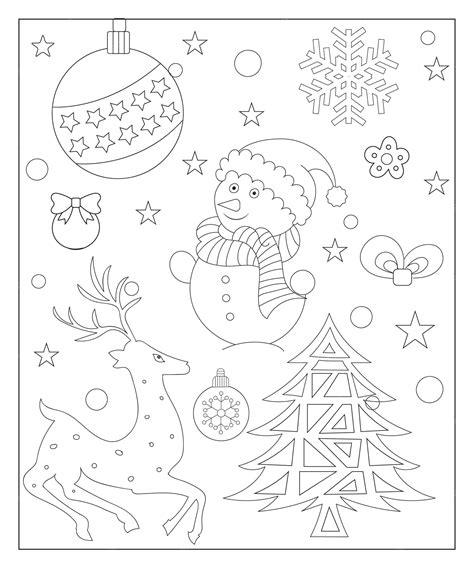 선물로 장식된 크리스마스 트리의 색칠 페이지 벡터 흑백 그림 프리미엄 벡터