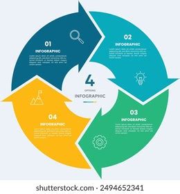 Circle Chart Infographic Template 4 Options Stock Vector Royalty Free