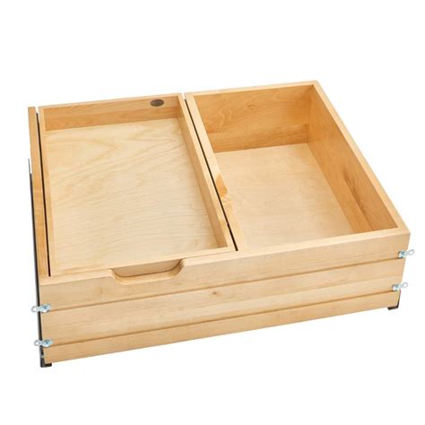 Rev A Shelf 4WTCDD 724HFLSC 1 28 1 2 724mm W Wood Two Tier Deep Drawer System W Soft Close