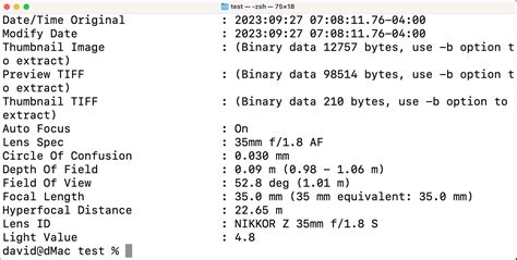 how to view all the available exif information of a photo exiftool on mac