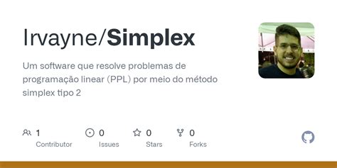 GitHub Irvayne Simplex Um Software Que Resolve Problemas De