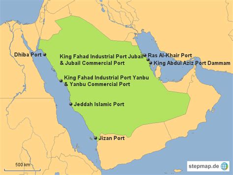Stepmap Ports Of Saudi Arabia Landkarte Für Saudi Arabien