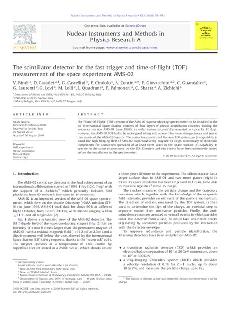 Pdf The Tof Counters Of The Ams 02 Experiment Space Qualification