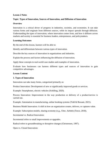 lesson 2 notes pdf innovation cognition