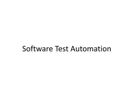 Introduction To Total Data Driven Test Automation Pdf