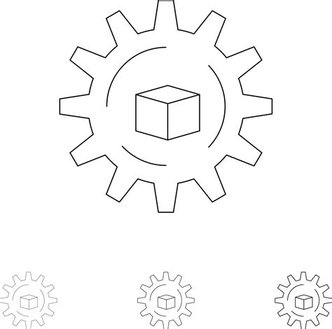 Automated Data Solution Science Bold And Thin Black Line Icon Set 19110726 Vector Art At Vecteezy