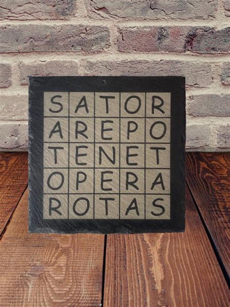 Sator Magic Square In Slate Sator Arepo Tenet Opera Rotas 20 X 20 Cm Etsy