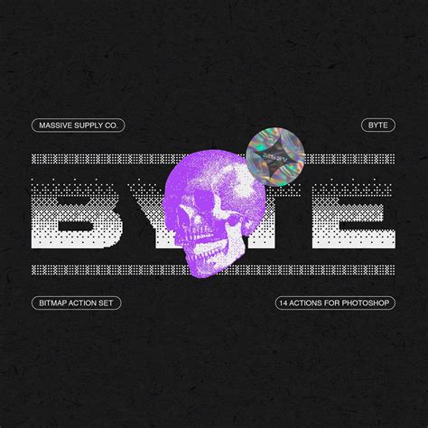 Byte Bitmap Actions For Photoshop By Massive Supply Co