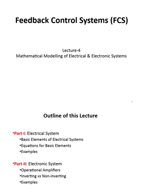 Lecture 6 Modelling Of Electrical Electronic Systems Pdf Electromagnetism Electronic Circuits