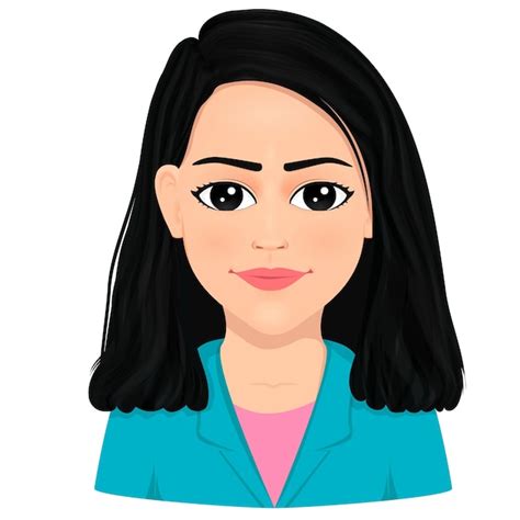 Premium Vector Portrait Of Black Haired Woman