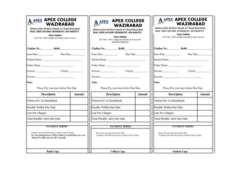 Challan Form Pdf 1 Download Free Pdf Fee Receipt