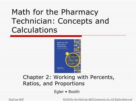 Math For The Pharmacy Technician Concepts And Calculations