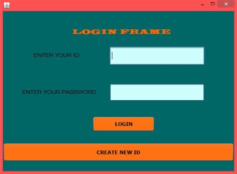 How To Create A Login Frame With Create New Id Option In Java Projavatricks