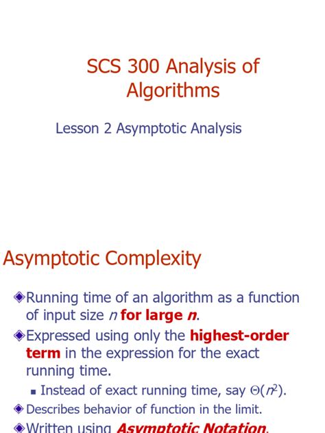 Lecture 2 Asymptotic Analysis Pdf Algorithms Computer Science