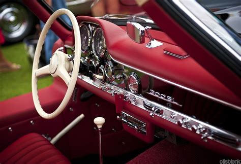 Mercedes Benz 300sl Interior With Red Leather And Chrome Trims
