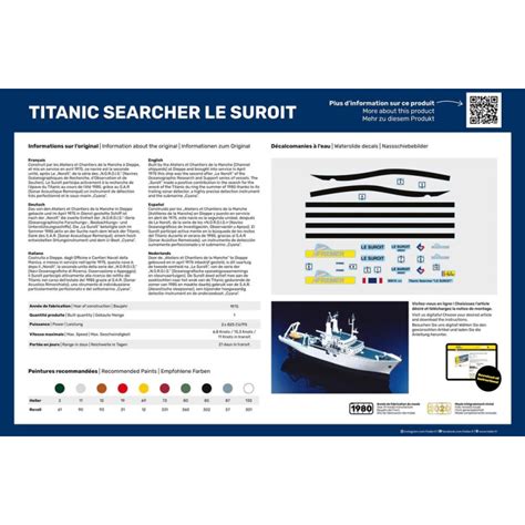 Heller Model Kit Starter Kit Titanic Searcher Le Suroit 1200