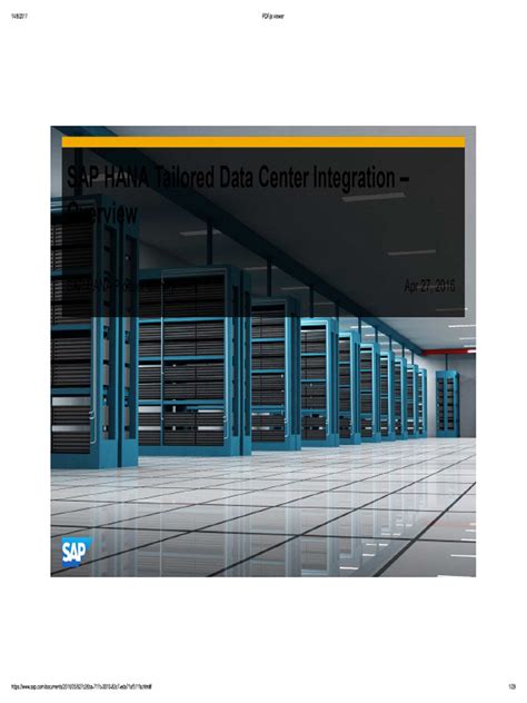 Sap Hana Tailored Data Center Integration Overview Pdf