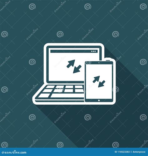 Multi Devices Synchronization Icon Stock Vector Illustration Of Laptop Adaptable 118523282