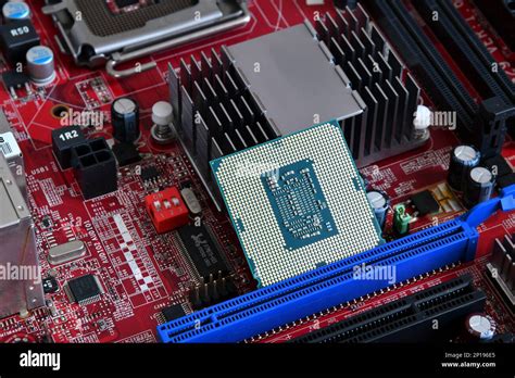 CPU Socket And Processor On The Motherboard Before Installation Processor Motherboard Digital