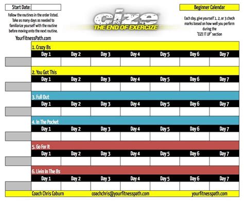 Cize Workout Plan Likosboom