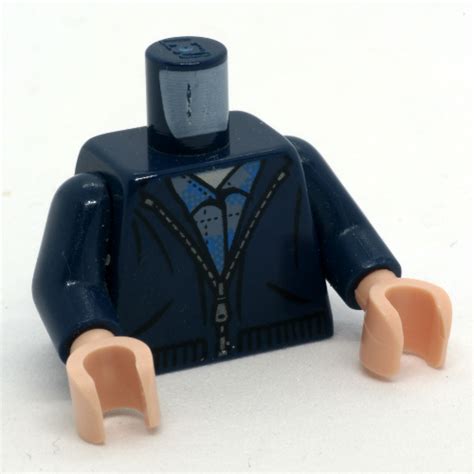 Lego Part 973c05h02pr4401 Torso Jacket With Zipper Over Blue Plaid