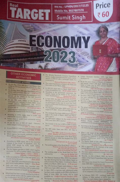 Real Target Economy 2023 Chart Format By Sumit Singh English Medium