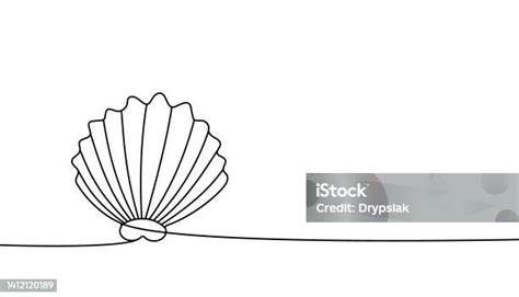 조개류 한 줄 연속 도면 세트 셸 연속 한 줄 세트 그림입니다 벡터 미니멀리스트 선형 일러스트레이션 1에 대한 스톡 벡터 아트 및 기타 이미지 Istock