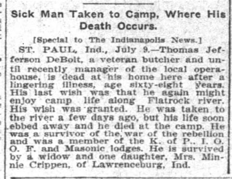 Thomas Jefferson Debolt 1839 1908 Find A Grave Memorial