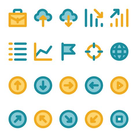 Filled Color Outline Icons For User Interface 16833315 Vector Art At Vecteezy