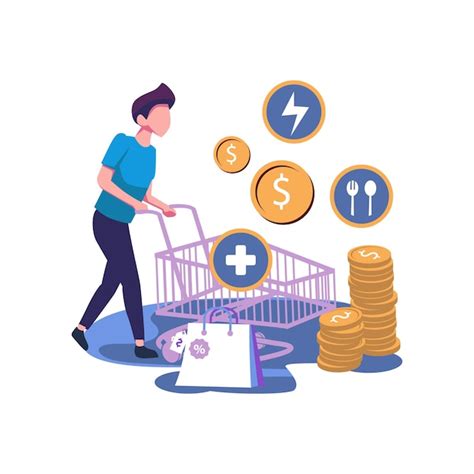 Premium Vector Consumption Expenditure Flat Styl Illustration Vector