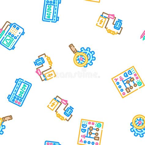Engineering Tool Work Equipment Vector Seamless Pattern Stock Vector