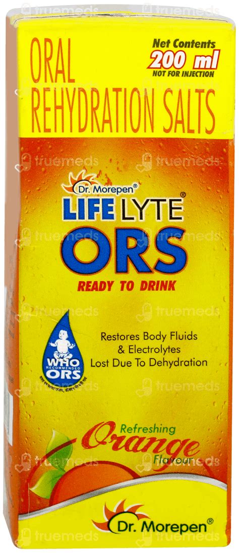 Dr Morepen Life Lyte Ors Orange Flavour Ready To Drink 200ml Uses