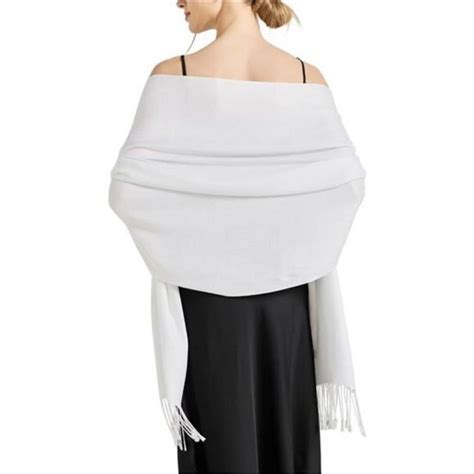 Pashmina Shawl Wraps Solid Colors White In 2025 Mother Of The Bride