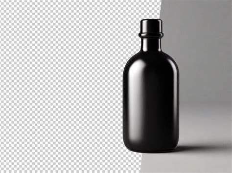 Isolated Black Glass Bottle Image Psd File Premium Ai Generated Psd