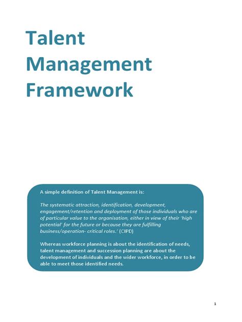 29d Talent Management Framework Final Pdf Talent Management