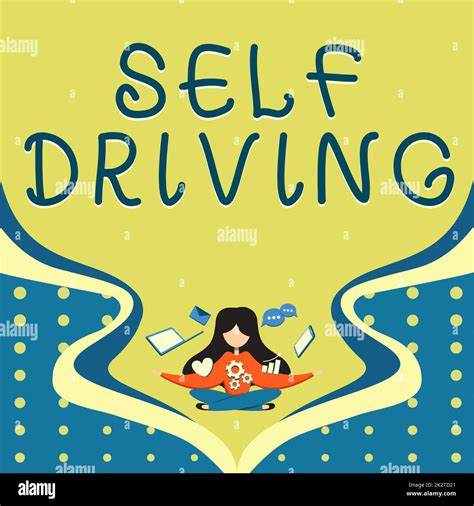 Hand Writing Sign Self Driving Business Concept Autonomous Vehicle Ability To Navigate Without