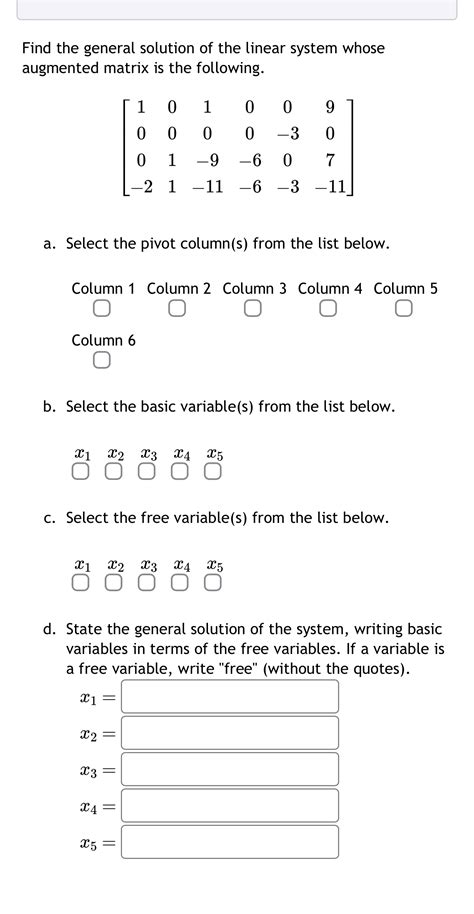 Find The General Solution Of The Linear System Whose